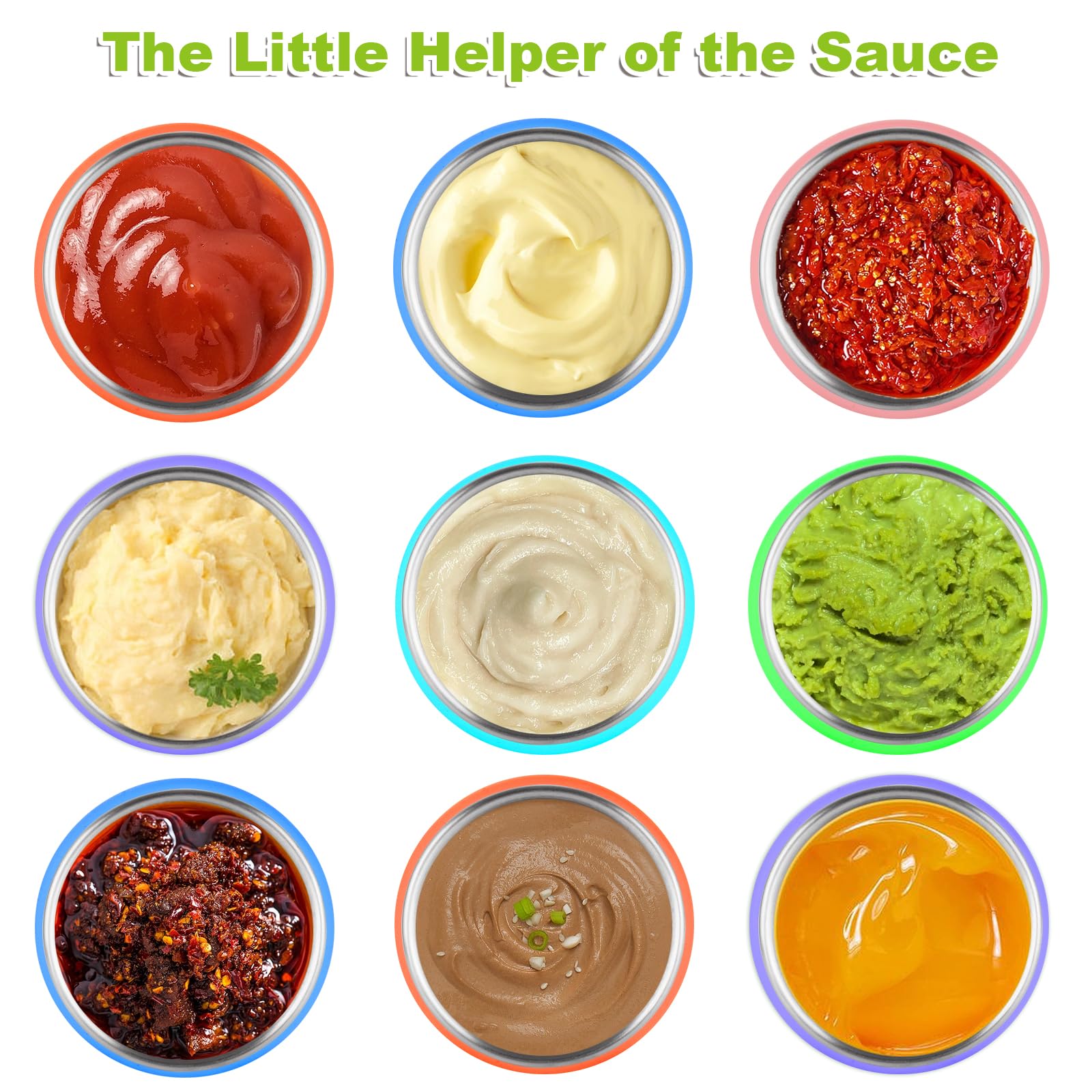 12PCS Metal Sauce Cups 2.5oz Ramekins, Stainless Steel Dipping Sauce Cups with Lids, Reusable Salad Dressing Container To Go, Sauce Containers Small Bowls for Lunch Bento Box, Party Picnic Travel
