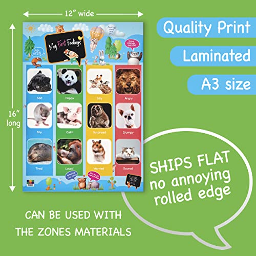 Dealing in Feeling Chart -Autism Learning Materials That can be Used with The Zones or as a Kids Poster for Emotional Regulation-Feelings Check-in Emotions Poster