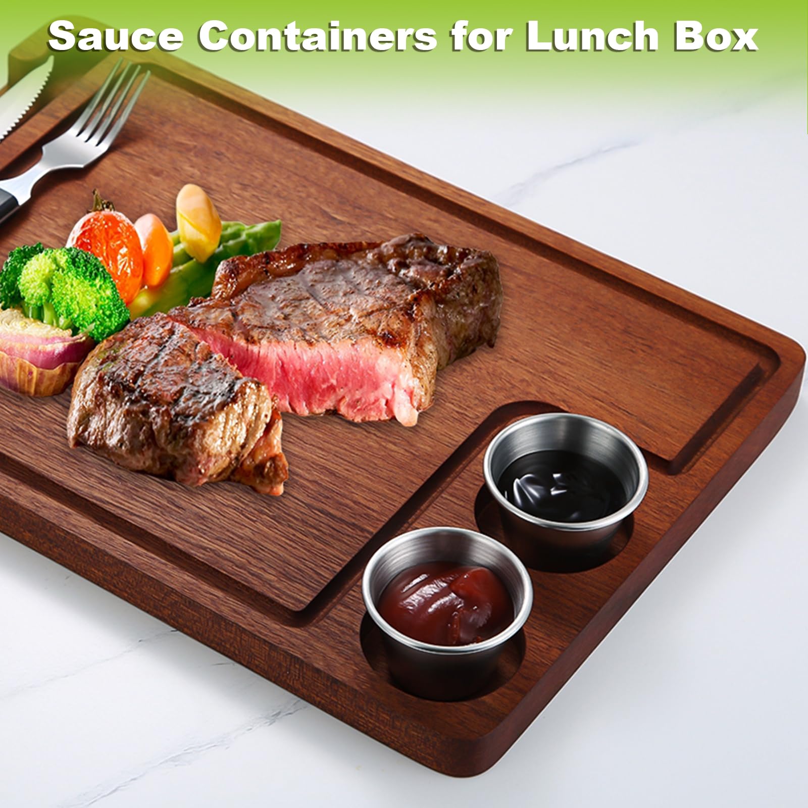 12PCS Metal Sauce Cups 2.5oz Ramekins, Stainless Steel Dipping Sauce Cups with Lids, Reusable Salad Dressing Container To Go, Sauce Containers Small Bowls for Lunch Bento Box, Party Picnic Travel