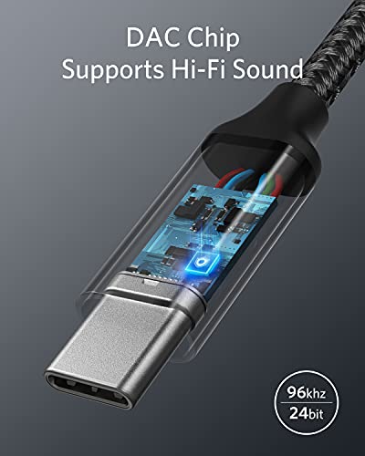 Anker USB C to 3.5mm Audio Adapter, Male to Female Nylon Cable for Samsung S20/S20+/S20 Ultra, Pixel 4/+ 4XL, and More Type C Devices
