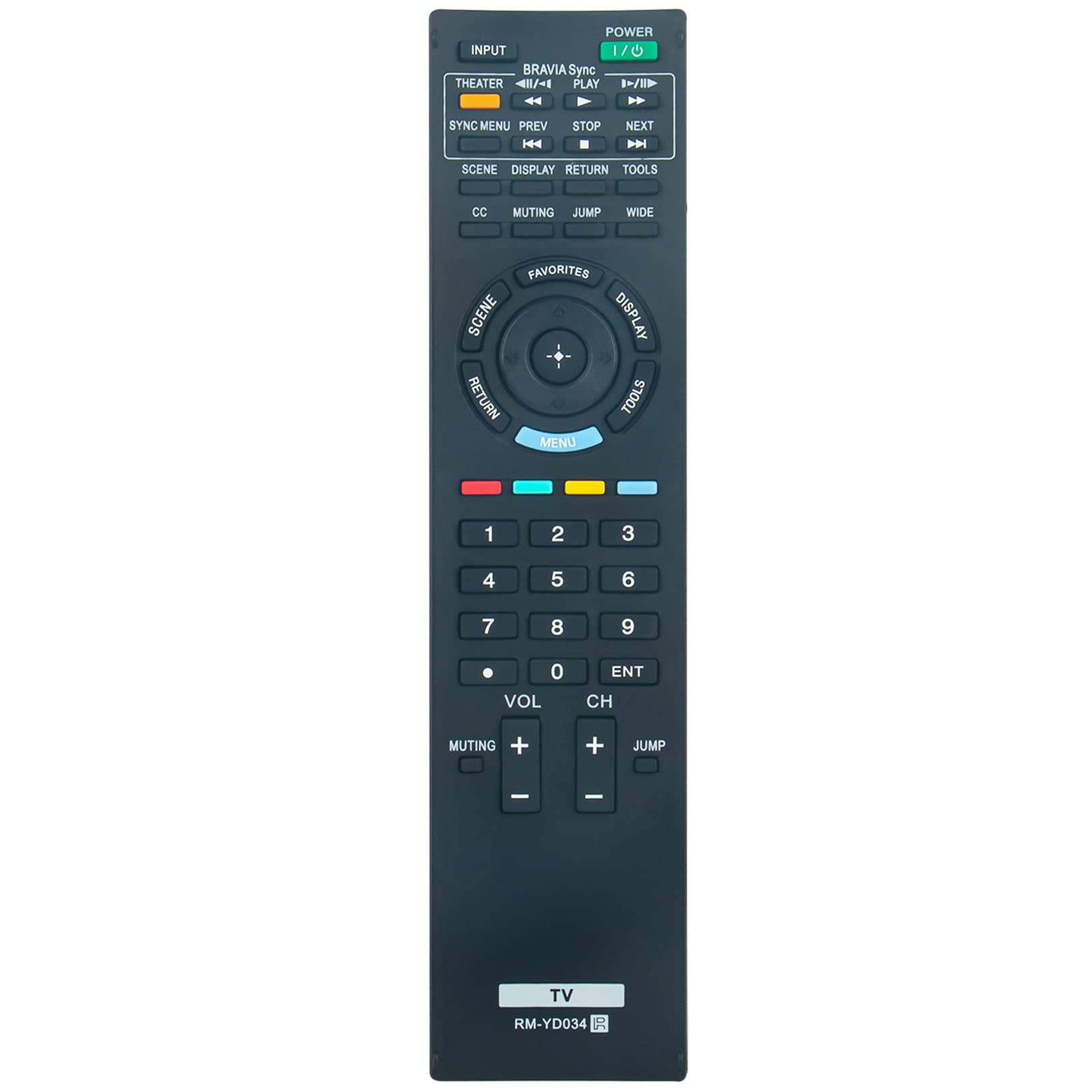 RM-YD034 Replace Remote Control Work for Sony Bravia TV KDL-46EX500 KDL-40EX500 KDL-55EX501 KDL-46EX501 KDL-32EX600 KDL-32EX501 KDL-40EX501 KDL-32EX500 KDL-46EX600 KDL-60EX500 KDL-55EX500 KDL-40EX600