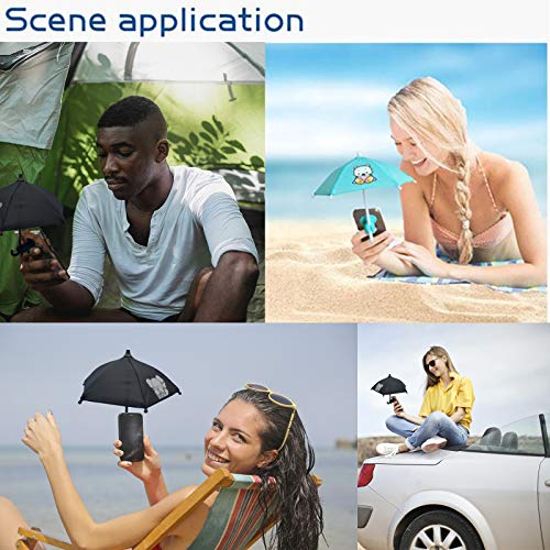 Phone Umbrella for Sun, Cell Phone Umbrella Sun Shade, Umbrella for Phone with Universal Adjustable Piggy Suction Cup Stand, Sun Shade for Phone, iPad, iPhone, Kindle Blocking Glare Anti-Reflection