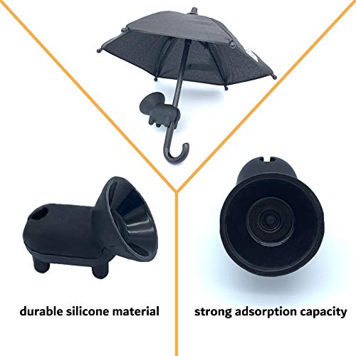 Phone Umbrella for Sun, Cell Phone Umbrella Sun Shade, Umbrella for Phone with Universal Adjustable Piggy Suction Cup Stand, Sun Shade for Phone, iPad, iPhone, Kindle Blocking Glare Anti-Reflection