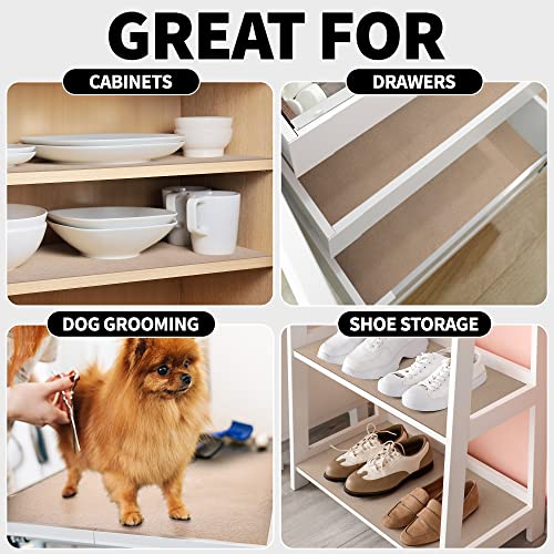 Zulay Kitchen Under Sink Mat - 24"x30" Slip-Resistant Under The Sink Mat Waterproof Design - Non-Adhesive, Trimmable Under Kitchen Sink Mat for Bathroom, Cabinets with Rubber Backing (Beige)