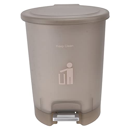 Cabilock Foot Step on Trash Bucket Household Large Capability Garbage Can Floor Waste Rubbish Recycle Basket for Home Kitchen Office Bedroom Grey 5L