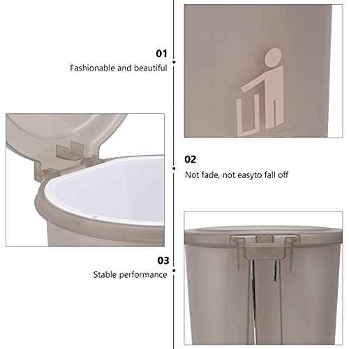 Cabilock Foot Step on Trash Bucket Household Large Capability Garbage Can Floor Waste Rubbish Recycle Basket for Home Kitchen Office Bedroom Grey 5L