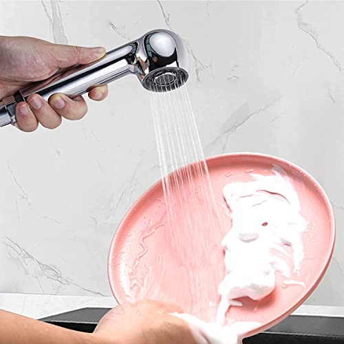 Pull Out Sink Sprayer Head Replacement, 2 Function Kitchen Sink Faucet Sprayer Head, Bathroom Faucet Head Replacement Part Pull-down Spray Head Faucet Head Kitchen Tap Sprayer Spout, Chrome