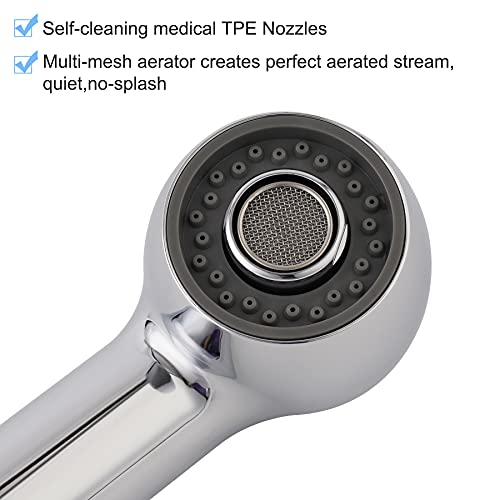Pull Out Sink Sprayer Head Replacement, 2 Function Kitchen Sink Faucet Sprayer Head, Bathroom Faucet Head Replacement Part Pull-down Spray Head Faucet Head Kitchen Tap Sprayer Spout, Chrome