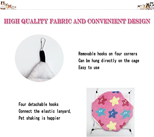 QeeHeng Small Animal Hanging Hammock,Small Pet Swinging Bed,Double-Layer Pet Cage Hammock for Ferret Rat Sugar Glider and Other Small Animals,Purple