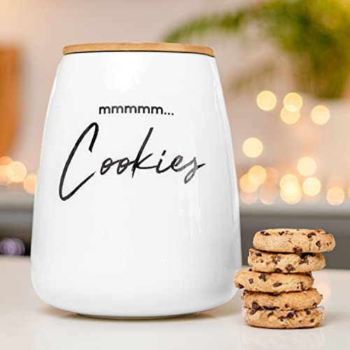 FIFTH FORK Cute and Fun Cookie Jars for Kitchen Counter - Unique and Large Ceramic Cookie Storage Containers - Perfect for Kitchen Counter & Gift Giving