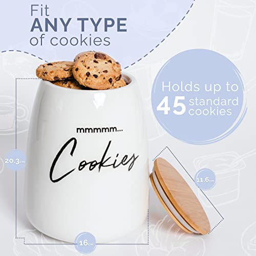 FIFTH FORK Cute and Fun Cookie Jars for Kitchen Counter - Unique and Large Ceramic Cookie Storage Containers - Perfect for Kitchen Counter & Gift Giving