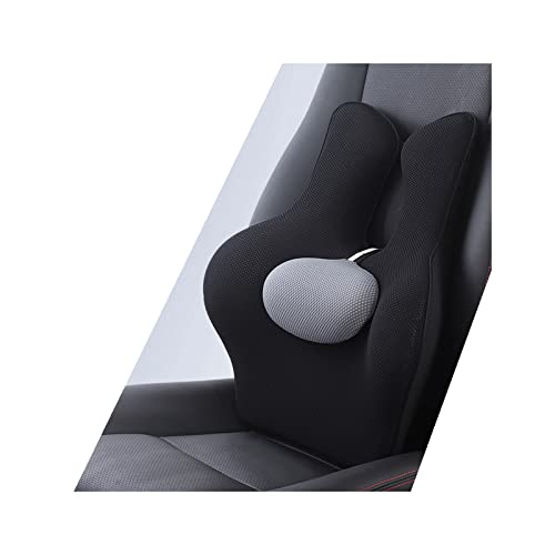 KIFRAL Neck Pillow Lumbar Support Pad Office Chair Back Pain Pillow Memory Foam Posture Correction Car Supplies Seat Cushion (Color : Black)
