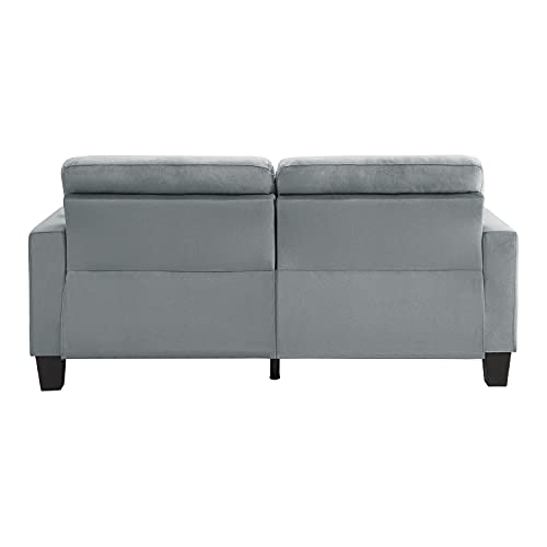 Lexicon Leighton Fabric Sofa with 2 Pillows, 72.5" W, Gray