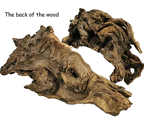 kathson Large Natural Aquarium Driftwood Reptiles Branches Terrarium Ornament Sinkable Wood Decor Trunk Fish Tank Log Habitat Decoration (12"-17")