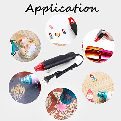 Mini Heat Gun for Epoxy Resin 300W Portable Handheld Black Heat Gun for Crafts Embossing, Shrink Wrapping, Drying Paint, Clay, Rubber Stamp Heat Tools, Dryer Craft Heat Tool for Cup Turner