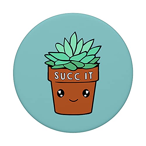 Succ It - Cute Succulent Plant Lovers Pun Gardening Theme PopSockets PopGrip: Swappable Grip for Phones & Tablets
