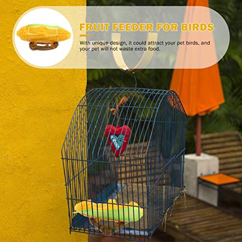 generic 1PC Corn Shaped Food Bowl Birds Water Dinking Feeder Plastic Feeding Supplies Creative Pet Feeder Pet Feeding Basin Food Feeder for Pet Bird Pigeon Parrot