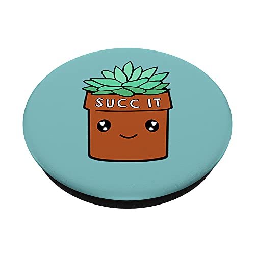 Succ It - Cute Succulent Plant Lovers Pun Gardening Theme PopSockets PopGrip: Swappable Grip for Phones & Tablets