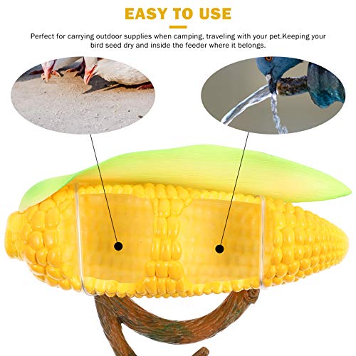 generic 1PC Corn Shaped Food Bowl Birds Water Dinking Feeder Plastic Feeding Supplies Creative Pet Feeder Pet Feeding Basin Food Feeder for Pet Bird Pigeon Parrot