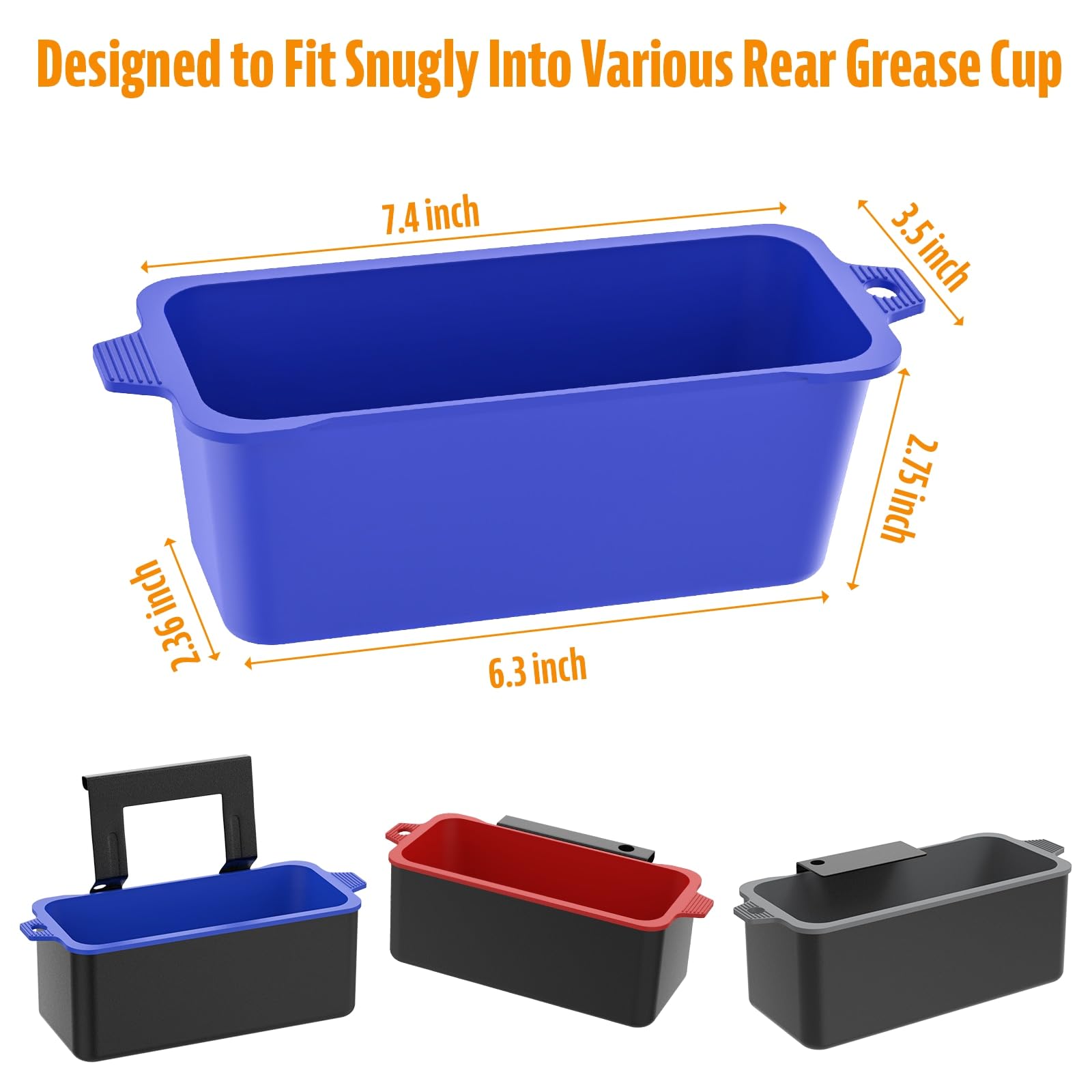 Tbgrepts 3Pcs Silicone Grease Cup Liners, Reusable Foil Drip Pan Liners, Griddle Rear Grease Catcher Liner, Silicone Grease Drip Tray Liner