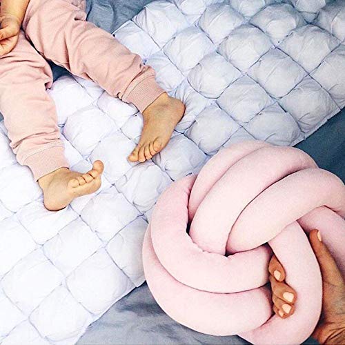 ZANYB Plush Knot Pillow Soft Decorative Throw Ball Pillows Room Decor Sofa Couch Lumbar Cushion Kids Bedroom Decoration, Wine Red, 10.6x10.6