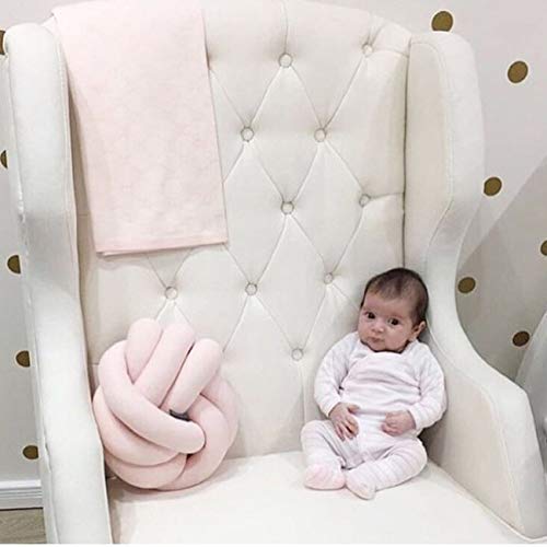 ZANYB Plush Knot Pillow Soft Decorative Throw Ball Pillows Room Decor Sofa Couch Lumbar Cushion Kids Bedroom Decoration, Wine Red, 10.6x10.6