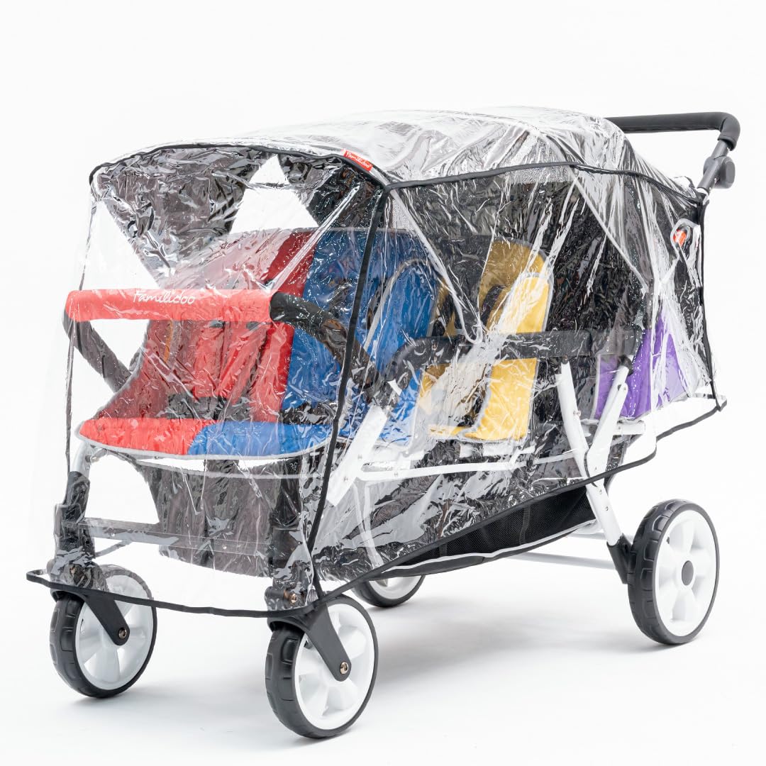Familidoo H6E 6 seat Baby Stroller- Double Canopy - Daycare Strollers with 5 Point Safety Harness - Backseat footrest Extension for 0 to 36 Months