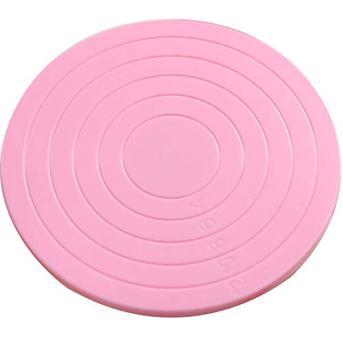 Pink Cookie Decorating Turntable, Rotating Cake Turntable Stand Baking Decor Plate