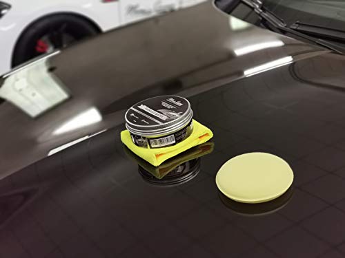 Momo's Garage® Carnauba Wax Varnish Quick Sealing Gloss Booster High Gloss Includes Pad + Microfibre Cloth Car Wax