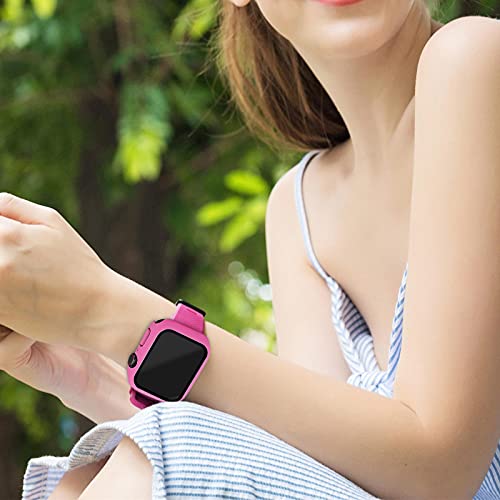RIDAINTY 8 Pack Screen Protector Case for Apple Watch 44mm Series 6 5 4 SE Ultra Slim Hard Case with Tempered Glass Bumper iWatch Protective Cover Smartwatch Accessories for Women Men