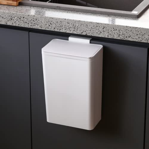 JOE & LEAH Hanging Compost Bin Trash Can - Garbage Compost Bin for Kitchen Cabinet Door Mounted Under Sink RV Bathroom (Ivory)