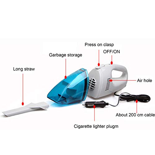 xinyijiayi Car Vacuum Cleaner, Mini Portable Wet and Dry Car Mini Portable Car Cleaner, Transparent