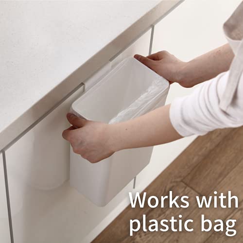 JOE & LEAH Hanging Compost Bin Trash Can - Garbage Compost Bin for Kitchen Cabinet Door Mounted Under Sink RV Bathroom (Ivory)