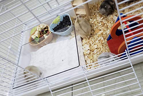 Cumuiu Hamster Sand Bathroom Clear Acrylic Toilet Tray Bathroom for Hedgehog Squirrel Hamster Guinea Pigs and Small Animal (Small)