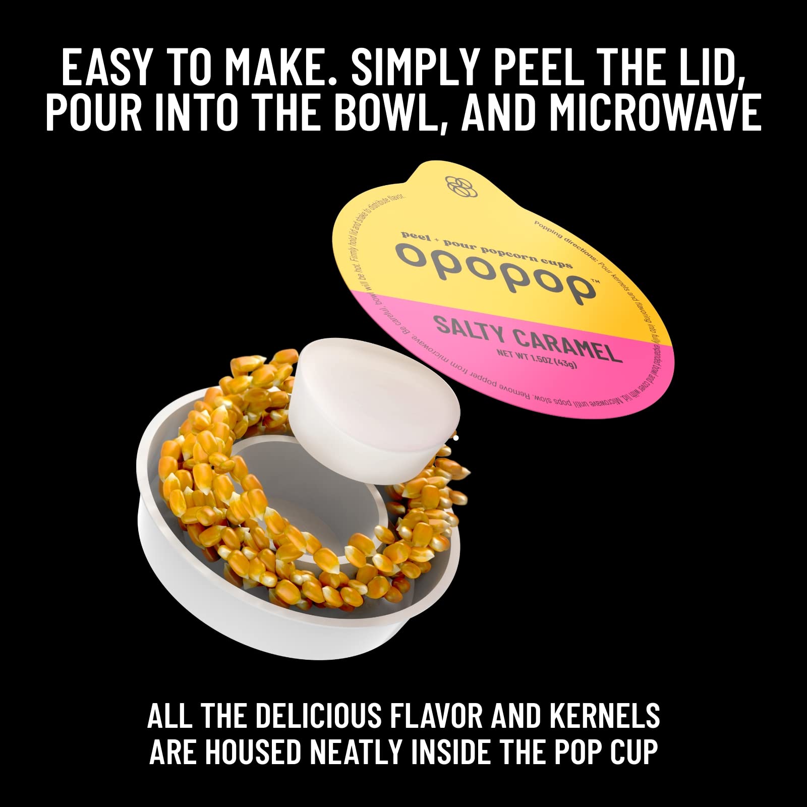 Opopop Microwave Popcorn - Variety 4-Pack Gourmet Popcorn Kit, Collapsible Silicone Popcorn Popper, Popcorn Maker, Gluten Free Snack-Sized Serving, BPA-Free and Dishwasher Safe