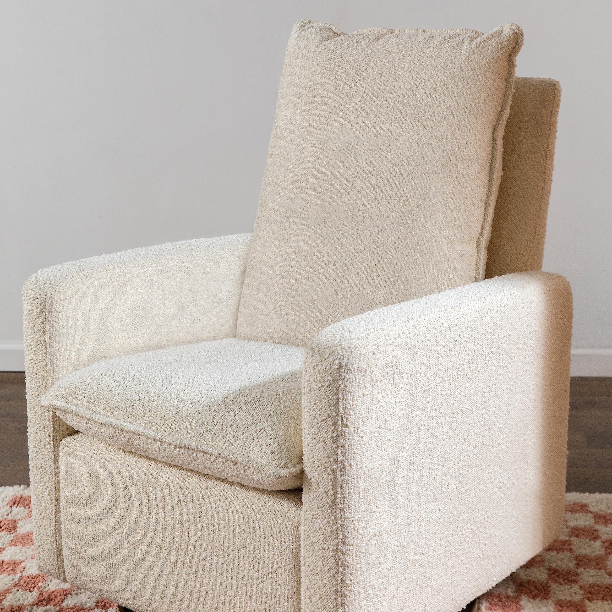 Babyletto Cali Pillowback Swivel Glide in Boucle, Greenguard Gold and CertiPUR-US Certified