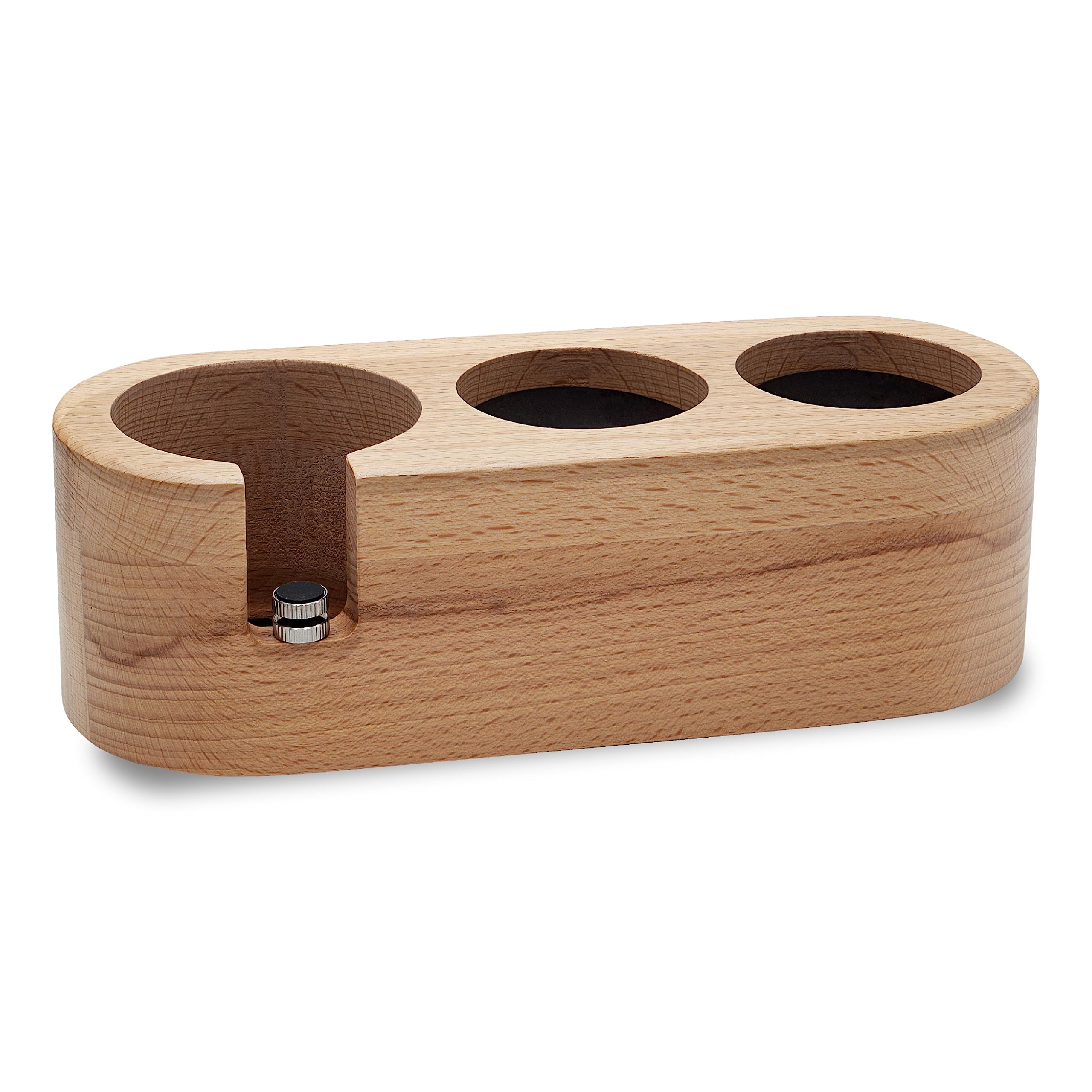 Espresso Tamping Station, ROAST & REVEL, 58MM Portafilter Espresso Accessories, Beech Wood Organizer, Espresso Station, Coffee Tamper Station for Countertop
