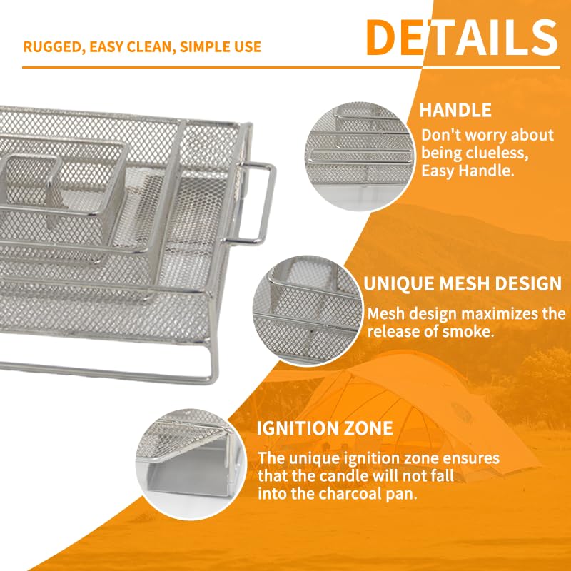 Joyagrill 8'' Cold Smoke Generator spiral square, More Durable with thicker material, Perfect Idea for Hot or Cold smoking with smoking dust on BBQ Grill and Smoker, Cold smoking time up to 4-7 Hours