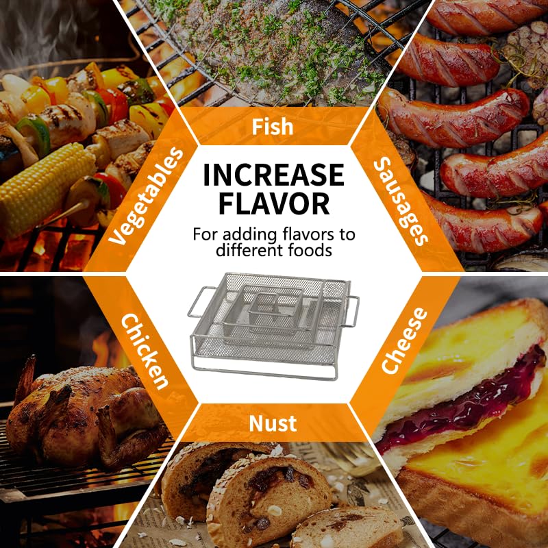 Joyagrill 8'' Cold Smoke Generator spiral square, More Durable with thicker material, Perfect Idea for Hot or Cold smoking with smoking dust on BBQ Grill and Smoker, Cold smoking time up to 4-7 Hours