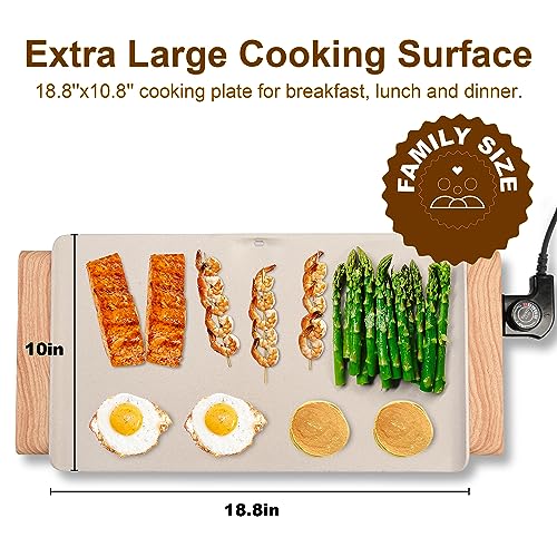 Electric Griddle - MOKIKA Extra Large Cooking Surface Electric Grill, Healthy-Eco Non-Stick Coating Indoor Grill Griddle, 5-Level Adjustable Temperature Control Griddle Grill, Cool-Touch Handles