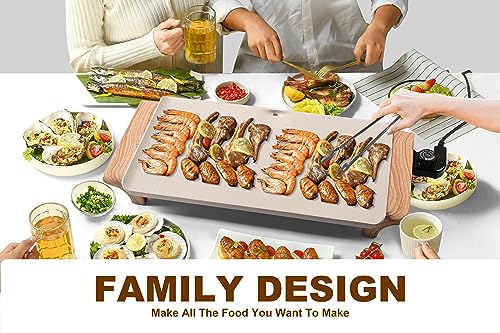 Electric Griddle - MOKIKA Extra Large Cooking Surface Electric Grill, Healthy-Eco Non-Stick Coating Indoor Grill Griddle, 5-Level Adjustable Temperature Control Griddle Grill, Cool-Touch Handles