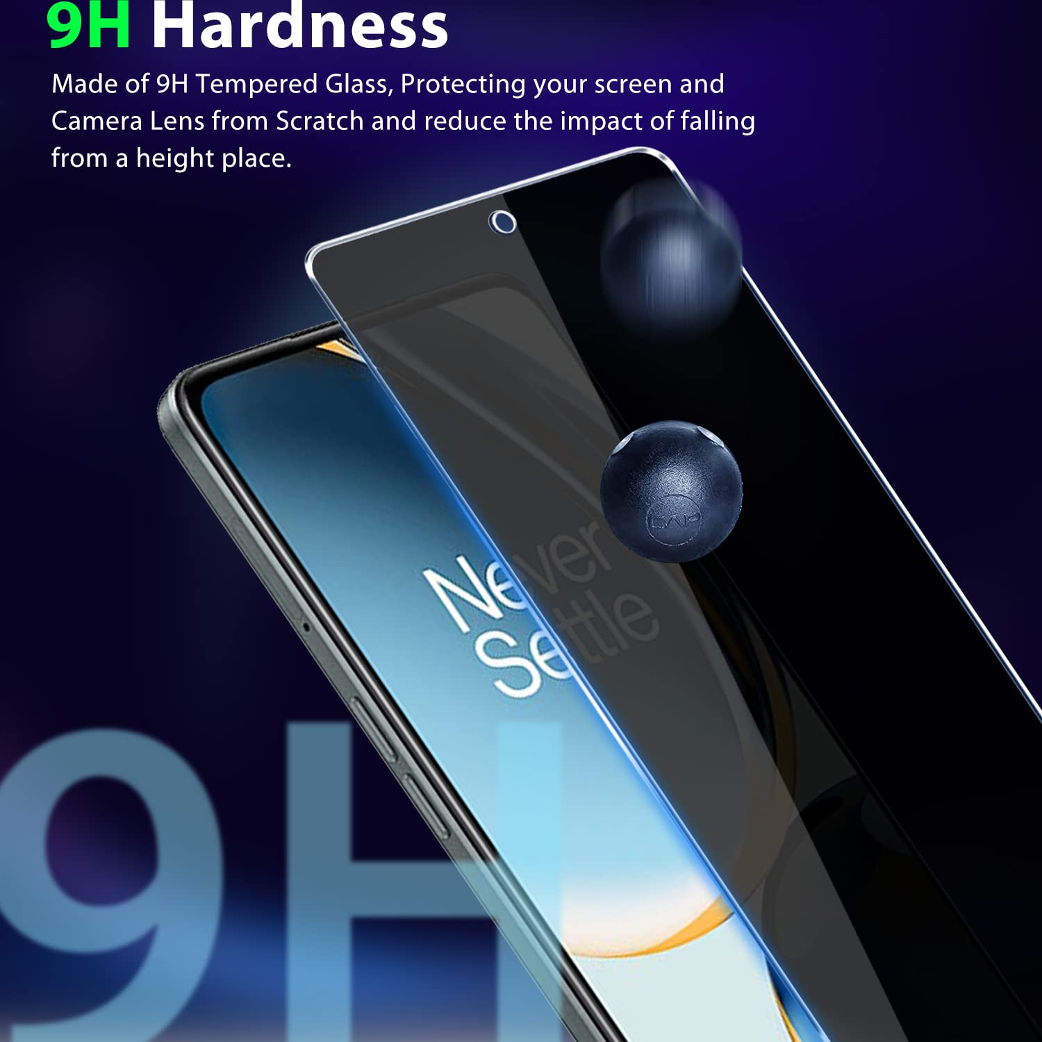 Zeking [3-Pack OnePlus Nord N30 Privacy Tempered Glass Screen Protector, Anti-Glare 9H Hardness [3D Touch][Case Friendly] [Anti Scratch][Anti-Fingerprint] Bubble Free