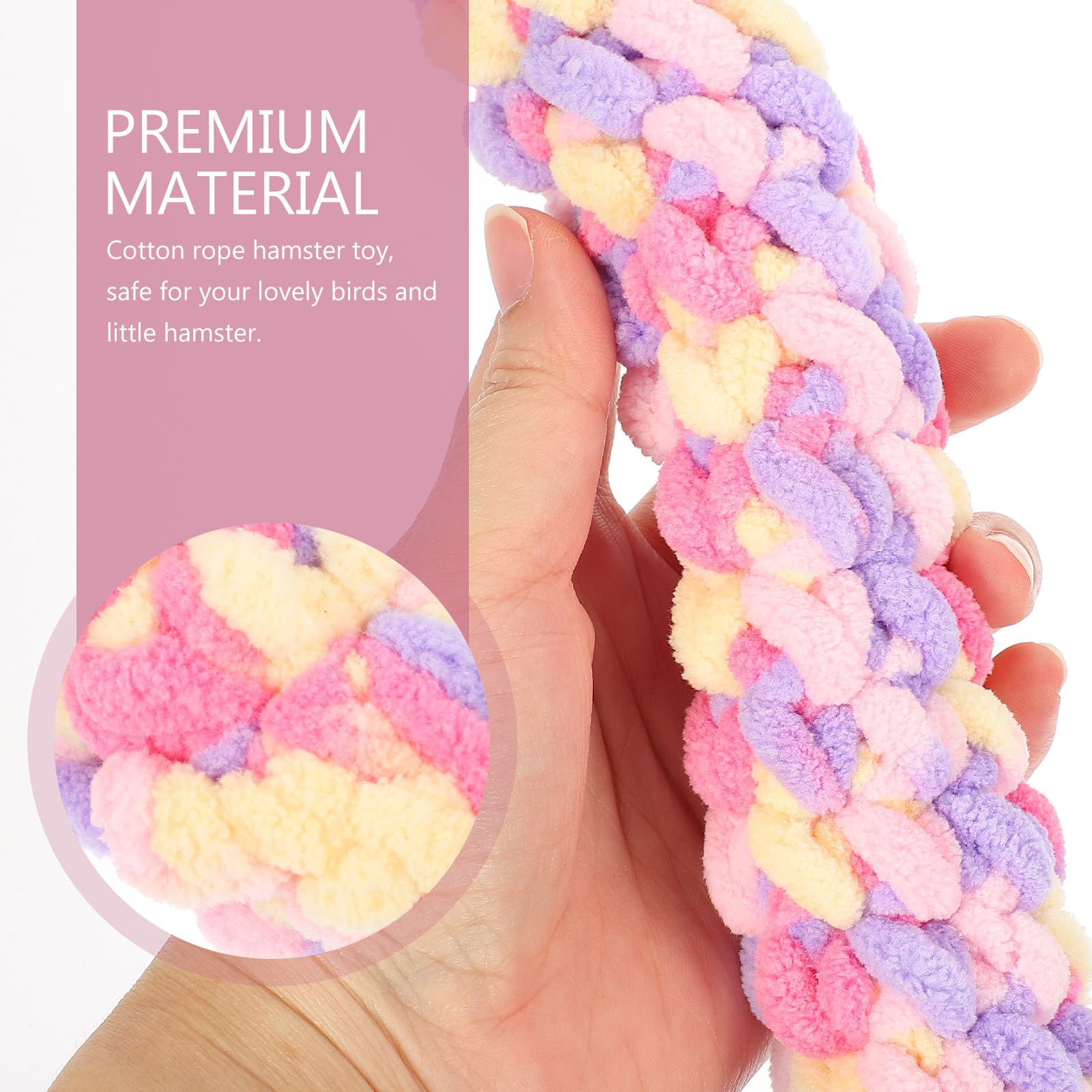 TEHAUX Sugar Glider Swing Toy Sugar Glider Climbing Rope Cotton Rope Guinea Pig Animal Hanging Cage Hamster Toy Parrot Climbing Rope Sugar Glider Cage Accessories for Small Animals (Colorful)