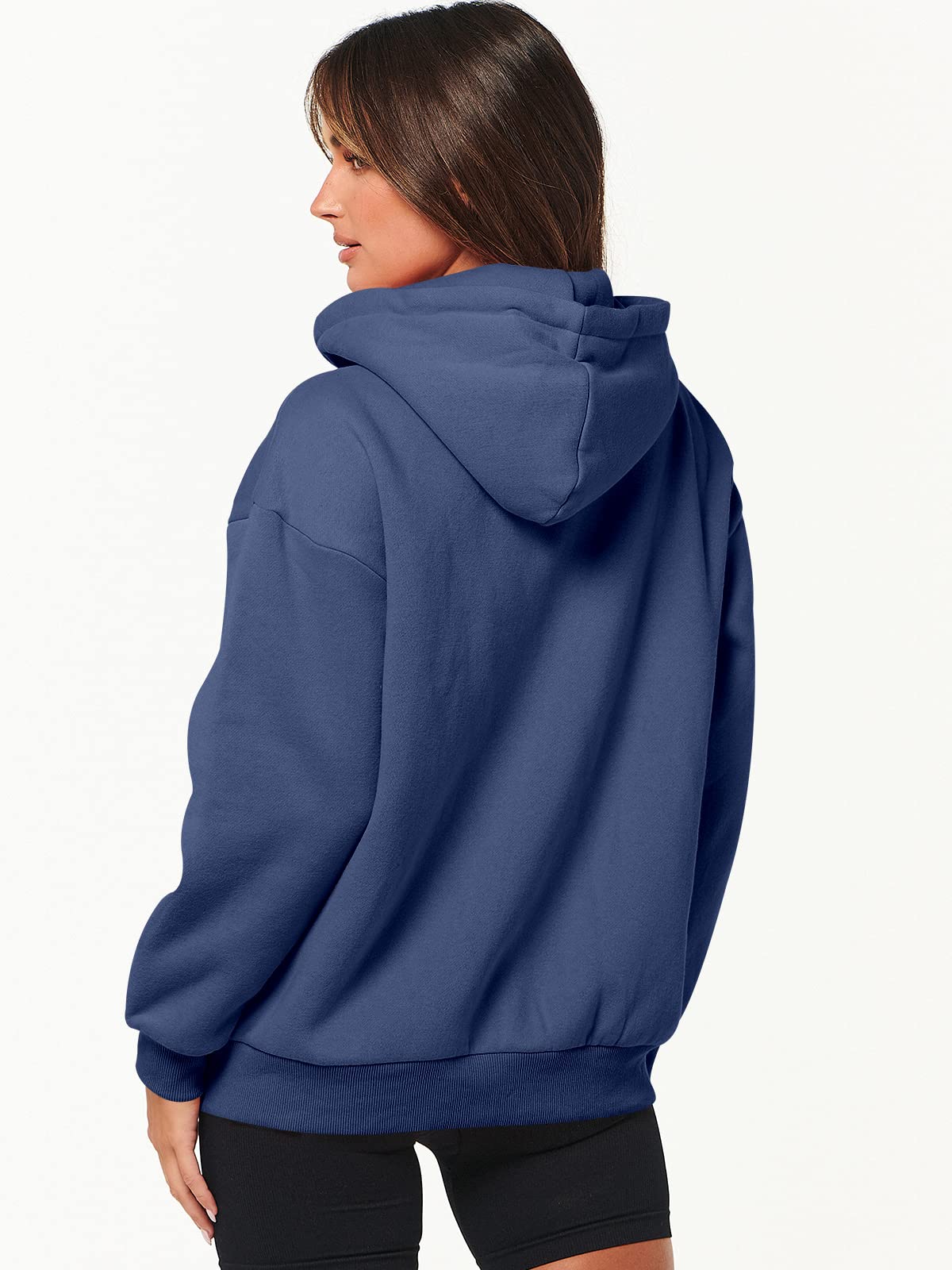 ANRABESS Womens Zip Up Hoodies Long Sleeve Oversized Sweatshirts Fleece Y2K Jacket Pockets 2025 Fall Outfits Fashion Clothes Navy Blue Small