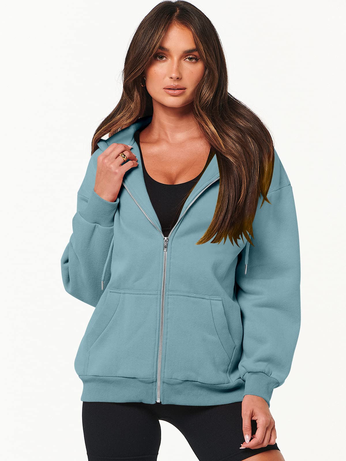 ANRABESS Womens Zip Up Hoodies Long Sleeve Oversized Sweatshirts Fleece Y2K Jacket Pockets 2025 Fall Outfits Fashion Clothes Lake Large