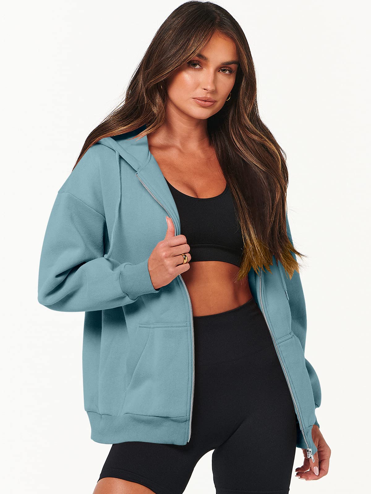 ANRABESS Womens Zip Up Hoodies Long Sleeve Oversized Sweatshirts Fleece Y2K Jacket Pockets 2025 Fall Outfits Fashion Clothes Lake Large