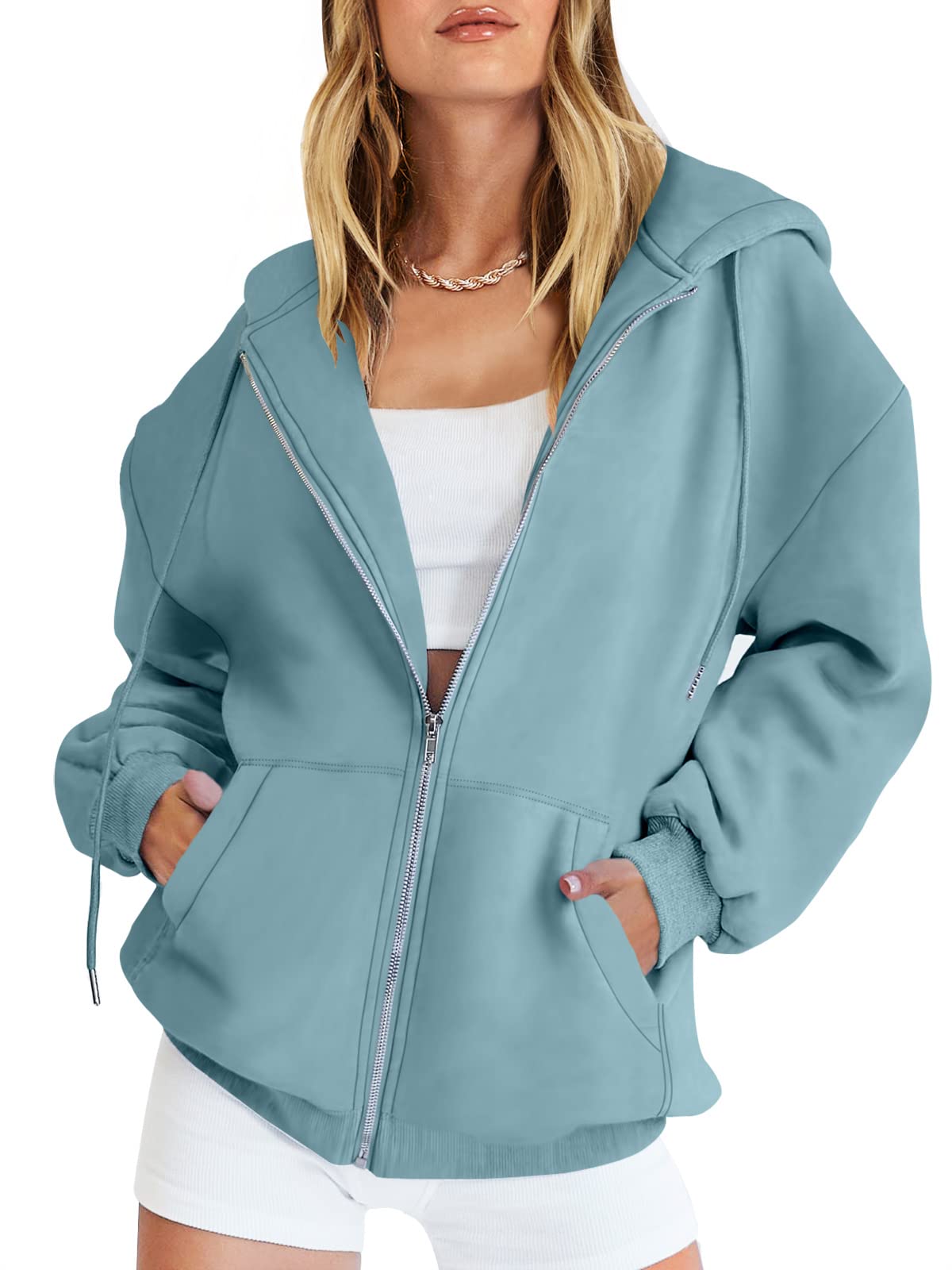 ANRABESS Womens Zip Up Hoodies Long Sleeve Oversized Sweatshirts Fleece Y2K Jacket Pockets 2025 Fall Outfits Fashion Clothes Lake Large