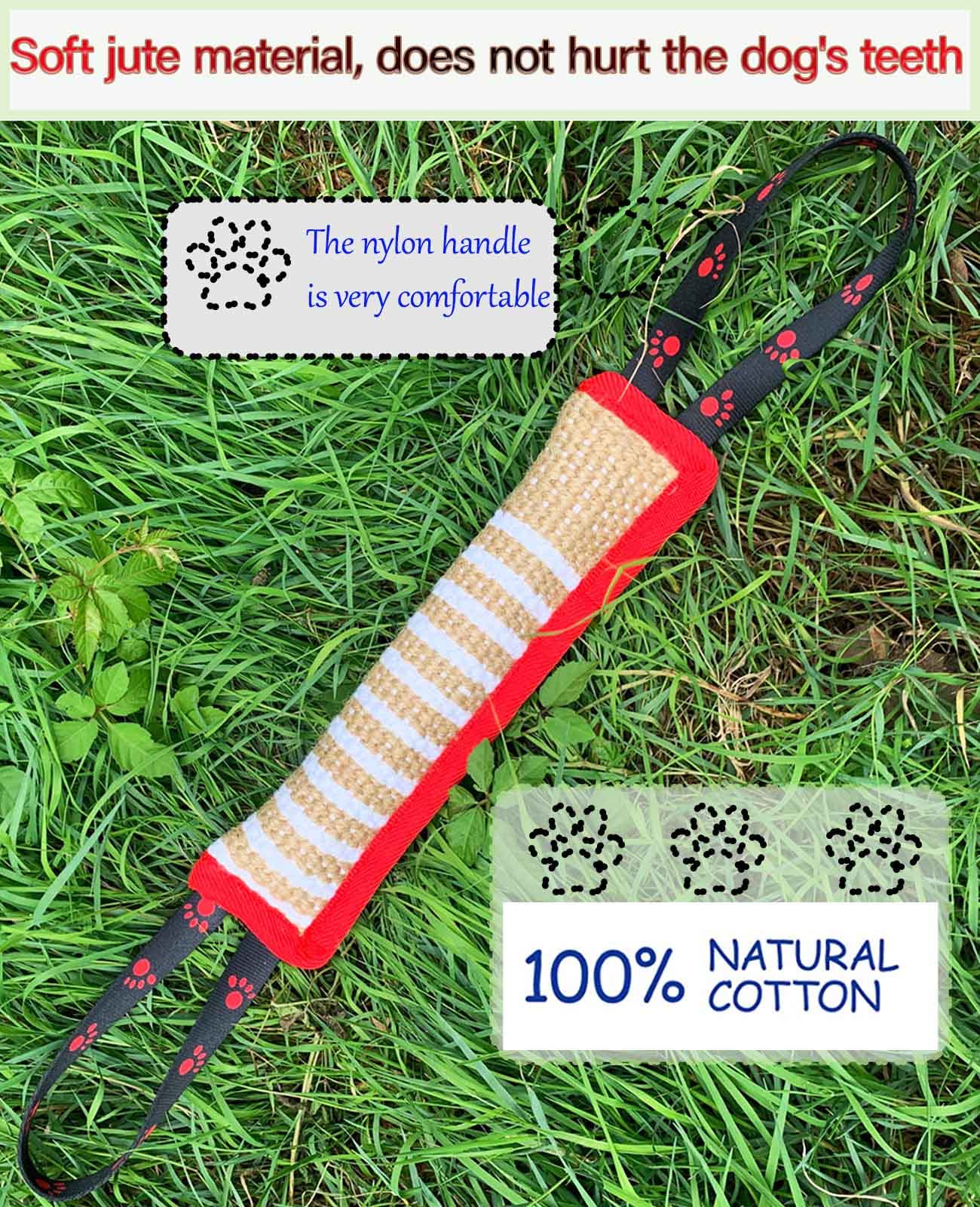 Clysoru Dog Tug Toy Dog Tough Jute Bite Pillow - Durable Training Equipment - Puppy to Large Dogs Interactive Toy.