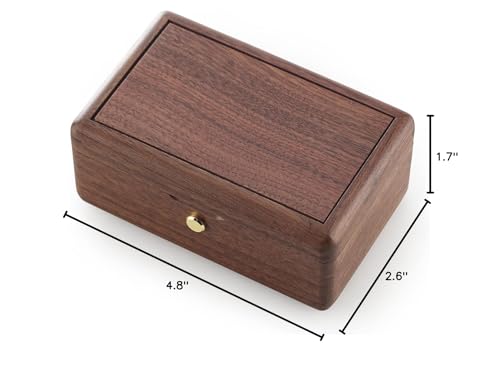 JJYmusic Natural Solid Wood Wind-up Music Box Long Photo Frame Jewelry Musical Box Great Gift for Birthday Christmas(Walnut; Tune: You Are My Sunshine)