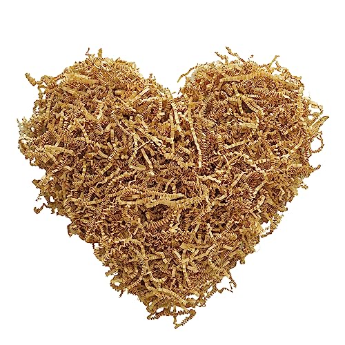 Bobobag - 4oz Crinkle Cut Paper Shred Filler Recyclable Gift Wrap Confetti Raffia Grass Shred Paper for Easter Baskets Filler Creative Eggs Decor (Brown)